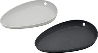 Lurch 70268 Kochlöffelablage 2er Set aus 100% BPA-freiem Premium-Platin-Silikon flint/-iron grey