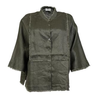 P.A.R.O.S.H. Frayed Shirt - - Blouses & Shirts - Damen - Gr&uuml;n - XS