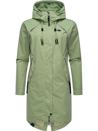 Ragwear Langer wasserdichter Oversized Damen Übergangsmantel Parka mit Kapuze Rejany YOUMODO Dusty Green Gr. L