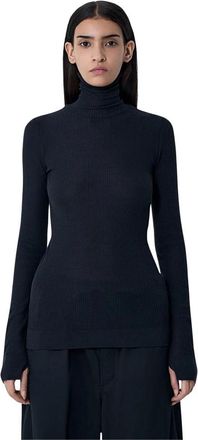 Christophe Lemaire Femme, Pulls, Noir, Taille: 38 FR Seamless High Neck Top