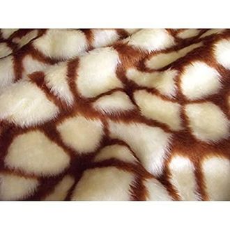 CRS Fur Fabrics Animal Fun Kunstpelz Stoff Material - Giraffe - Giraffe, 1Mtr - 150cm x 100cm