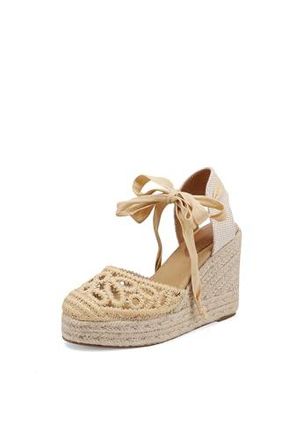 Queen Helena Sandales compens&eacute;es pour femme ZM11049, Nude, 39 EU