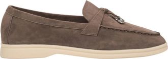 Estro & Luminara Femme, Chaussures, Brun, Taille: 39 EU Mocassins &agrave; Gland Pompon en Velours