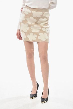 Kenzo Knit Miniskirt With Floral Jacquard Pattern size S