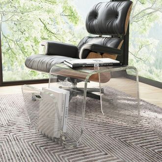 Generic Beistelltisch Aus Acryl Mit Stauraum - Transparenter U-förmiger Beistelltisch, Moderner, Durchsichtiger Couchtisch for Schlafzimmer Und Wohnzimmer (61