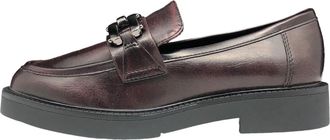 Marco Tozzi Damen Loafer ohne Absatz mit Schnalle Elegant, Rot (Bordeaux Brush), 36 EU