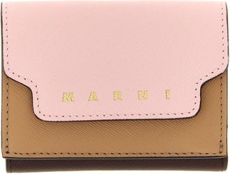 Marni Femme, Accessoires, Multicolore, Taille: ONE Size Portefeuille Trifold en Cuir Saffiano