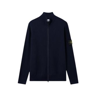 Stone Island Zip-Cardigan mit Rei&szlig;verschluss - - Knitwear - Herren - Blau - L