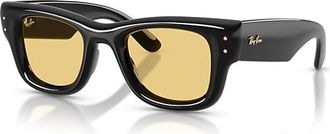 Ray-Ban Wayfarer Puffer Sonnenbrillen Schwarz Fassung Gelb Glas 50-23