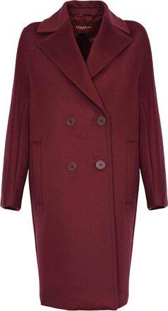 Max Mara Knielanger Mantel - Dunkelrot