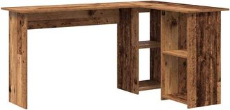 vidaXL Schreibtisch mit Regal Altholz 142 x 102 x 73 cm Holzwerkstoff Vidaxl