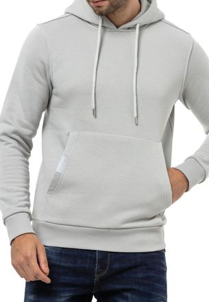 Cipo & Baxx Herren Hoodie Sweatshirt CL557 Grau - Stylischer Pullover im Casual Streetwear Look mit Kapuze & K&auml;ngurutasche - Bequemes Oberteil f&uuml;r Alltag & Freize
