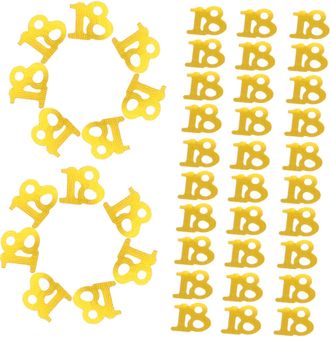 Angoily 600 St&uuml;ck Goldfarbenes Geburtstag Konfetti mit Zahlenmuster Gl&auml;nzende Tischdeko Streukonfetti f&uuml;r Jahre Jubil&auml;um Party Kunststoff Party Deko f&uuml;r Festl