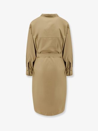Nude Womens Cotton Dress With Belt Beige
