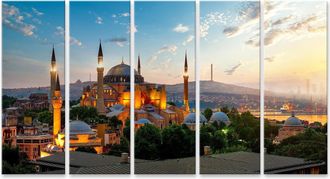 Islandburner Bild auf Leinwand Blick Auf Ayasofya Museum Stadtbild Istanbul Sonnenaufgang Türkei Bilder Wandbilder Poster