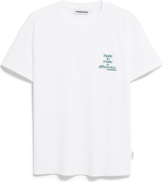 Armedangels Herren Regula T-Shirt aus Bio-Baumwolle JAAMES Difference Regular Fit White