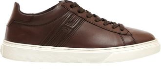 Hogan Low-Top Sneaker - Brushed Leather Sneakers - Gr. 7_5 - in Beige - für Damen