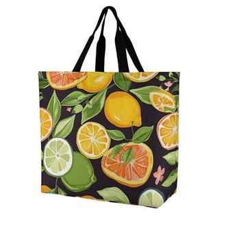 Generic Motif Des Agrumes Sac Fourre Tout L&eacute;ger Tote Bag Pliable Sac &Agrave; Bandouli&egrave;re Pour Universit&eacute; Gym Quotidienne