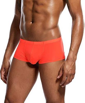 Generic Sous-v&ecirc;tements pour hommes avec fessiers - Sous-v&ecirc;tements pour hommes - Sous-v&ecirc;tements courts - Couleur unie - Sous-v&ecirc;tements pour hommes, Orange, M