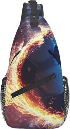 Generic Sac &agrave; dos &agrave; bandouli&egrave;re pour homme Motif flamme bleue et rouge