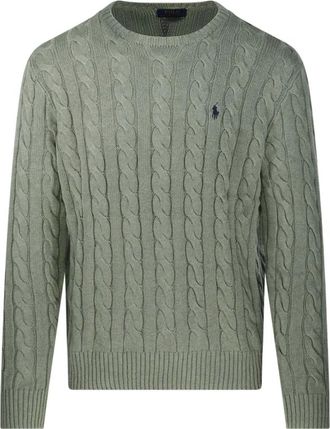 Ralph Lauren Homme, Pulls, Vert, Taille: S Pull ras du cou en maille ajourée de coton