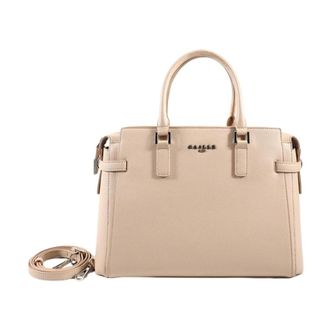 Ga&euml;lle Paris Beige Kunstleder Handtasche mit Verstellbarem Schultergurt - - Bags - Damen - Beige - ONE SIZE