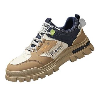 Generic Chaussures de sport tendance d&eacute;t&eacute; et dautomne d&eacute;contract&eacute;es pour homme en maille l&eacute;g&egrave;re et respirante, couleur unie, taille 46, marron, 5.5 UK 3X-Narr