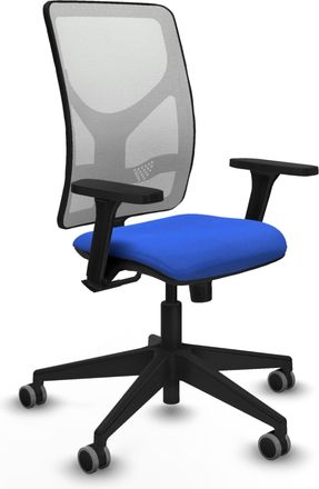 Piqueras y Crespo Stuhl aus Polycarbonat, blau, mit 3D-Armlehnen, h&ouml;henverstellbare Lendenwirbelst&uuml;tze, ausgestattet mit 3 Positionen und Schneideschaum, mit Rollen von