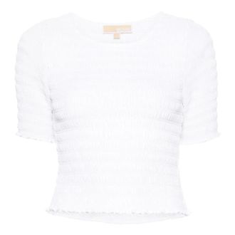 Michael Kors Gekr&auml;useltes Georgette-T-Shirt - - Tops - Damen - Wei&szlig; - XS