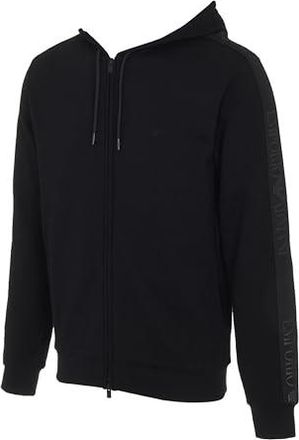 Emporio Armani Basic Terry Hoodie Zip Sweatshirt Capuche, Noir, L Homme