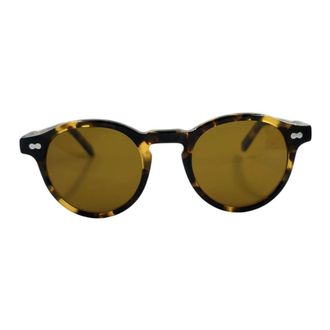 Moscot unisex, Accessoires, Brun, Taille: 49 MM Lunettes de soleil rondes italiennes faites &agrave; la main - Style r&eacute;tro