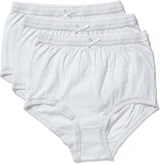 Marlon Evelyn Culotte Taille Haute en 100% Coton avec &Eacute;lastique Large, Lot de 3, Blanc, 48-50