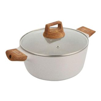 Bergner Naturally Stielkasserolle 28 Cm Mit Glasdeckel, 6,6 L