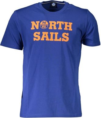 North Sails Blau T-Shirt mit kurzem &Auml;rmel und Logo-Druck - - Tops - Herren - Blau - S