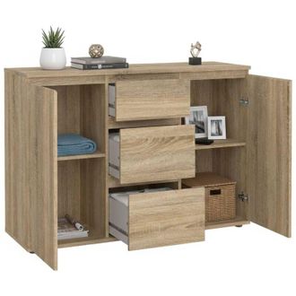 Dmora Glaubensschrank Zumpano, Kommode 2 Regalb&ouml;den, 40x119,45x83,7h cm Braun