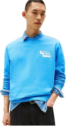 Tommy Jeans Homme, Sweatshirts et sweats &agrave; capuche, Bleu, Taille: 2XL SweaT-shirt logo ML