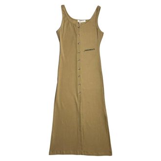 Hinnominate Hinnominate, Femme, Robes, Brun, Taille: 42 FR Robe Midi C&ocirc;tel&eacute;e Boutonn&eacute;e sur le Devant