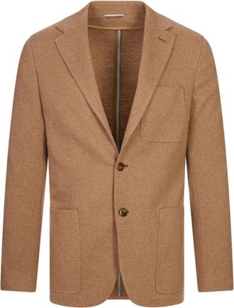 Canali Homme, Vestes, Brun, Taille: XL Blazer en jersey coton/cachemire