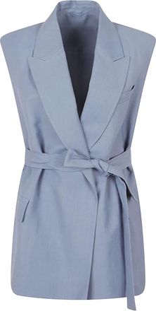 Brunello Cucinelli Femme, Vestes, Bleu, Taille: 36 FR Gilet avec ceinture
