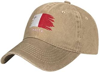 Generic Baseball Casquette Drapeau De Malte, Pays Maltais, Denim Unisexe Casquettes De Golf Respirante Visiere pour Festivals Femmes Course