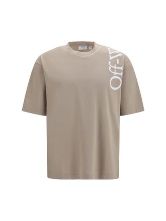 Off-white Mens T-Shirt Vertical Bookish Skate Cotton Beige T-Shirts And Polos
