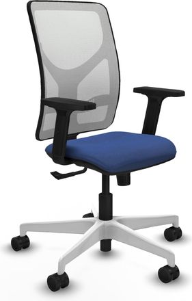 Piqueras y Crespo Blauer Schreibtischstuhl mit 2D-Armlehnen, h&ouml;henverstellbare Lendenwirbelst&uuml;tze, ausgestattet mit 3 Positionen und Schneideschaum, mit 65 mm Nylon-Rol