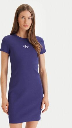 Calvin Klein Jeans Kleid f&uuml;r den Alltag Monologo Baby LV047F241G Violett Slim Fit