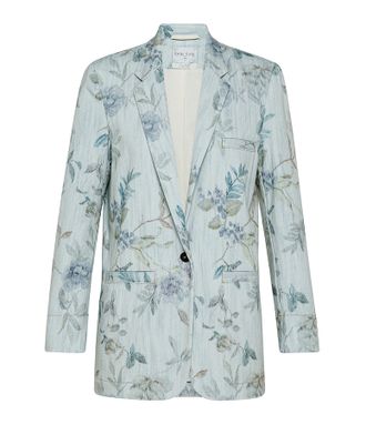 Forte_Forte Veste Blazer Coton Imprim&eacute; Bleu