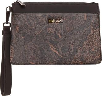 Roberto Cavalli Monogram Print Pouch - - Bags - Herren - Braun - ONE SIZE