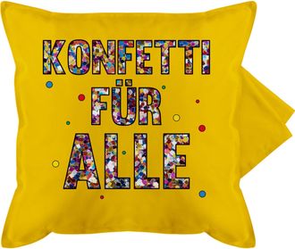 Shirtracer Kissenbezug - Karneval & Fasching - Kissen - Konfetti f&uuml;r Alle I - 50 x 50 cm - Gelb - karnevalskissen fasching- karnevalsmotiv sofakissen mit carneva
