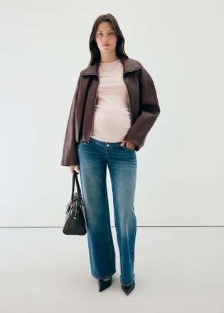 Mango Top d&eacute;tail fronc&eacute; rose pastel - Femme - S - MANGO