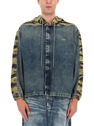 Diesel Hooded Cotton Jacket - Denim