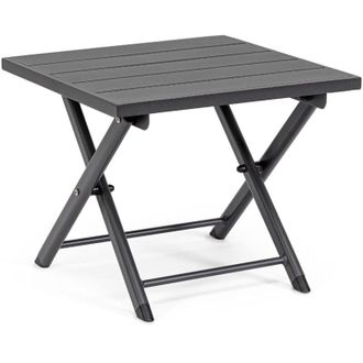 Hellin Table basse de jardin pliante en aluminium anthracite - TAYLEN