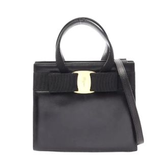 Ferragamo Pre-owned Vara Ribbon Leder 2way Handtasche - - Pre-owned - Damen - Schwarzk - ONE SIZE